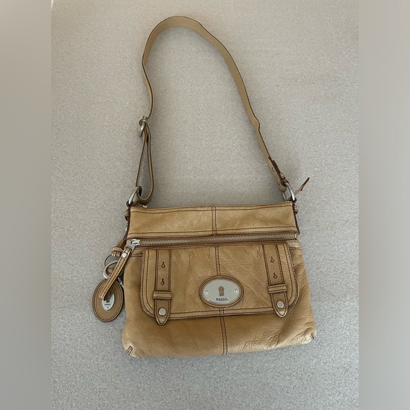 Fossil | Bags | Fossil Tan Crossbody Leather Satchel Bag | Poshmark